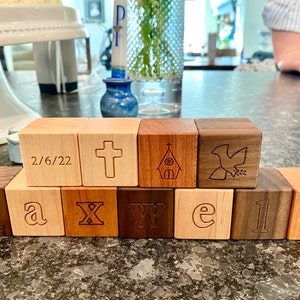 BAPTISM NAME BLOCKS Personalized Baby or Child's - Etsy