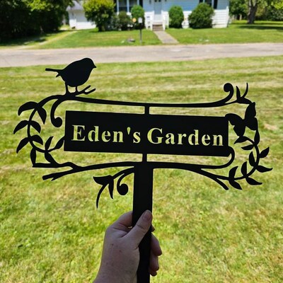 Custom Fairy Garden Sign,metal Fairy Garden Stake,personalized Garden ...
