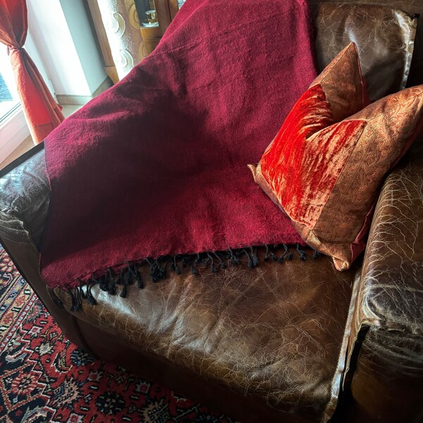 Lime Green Warm Yak Wool Blanket Throws Handwoven Ethically Meditation ...