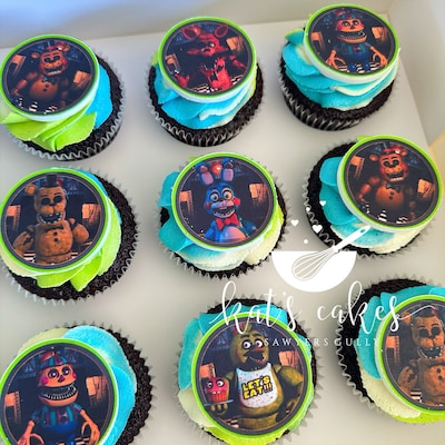 Five Nights at Freddy's Cupcake Toppers FNAF Birthday Party 5 Nights ...