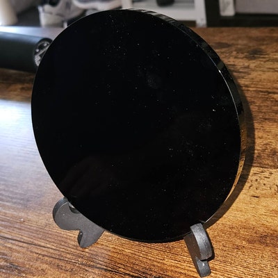 One Beautiful Black Obsidian Scrying Plate, Black Obsidian Scrying ...