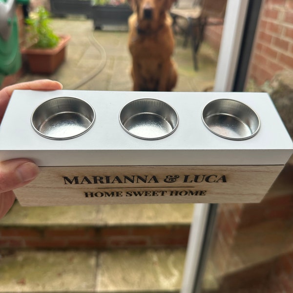 Personalised Classic Triple Tea Light Box - Tealight Box - New Home ...
