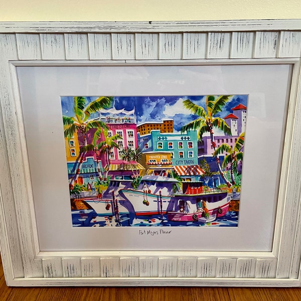 Fort Myers Florida, Florida Art, Tropical Print, Beach Art, Watercolor ...