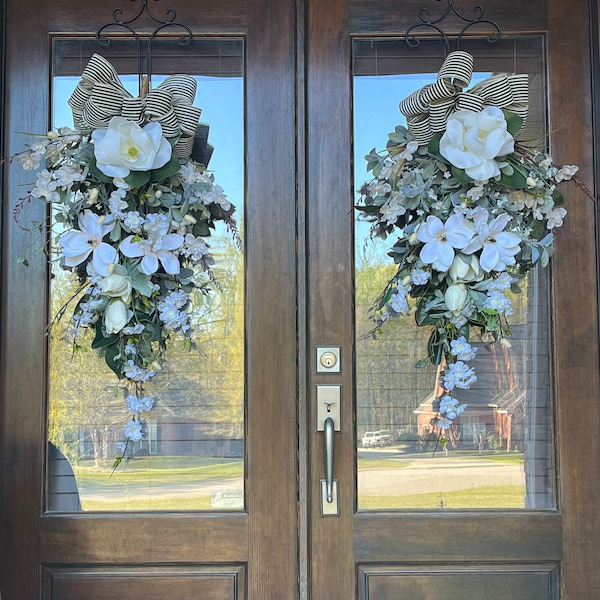 Extra Large Swags for Front Double Doors, Grass and Garland Privacy ...