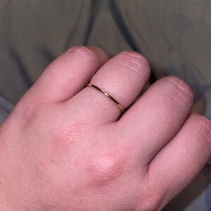 Buy 14k Solid Gold 1mm Thin Wedding Band / Minimalist Wedding Ring ...