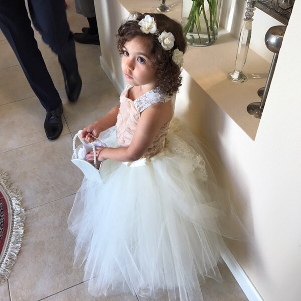 Black Flower Girl Dress. Vintage Dress. Mini Bride Dress With Lace ...