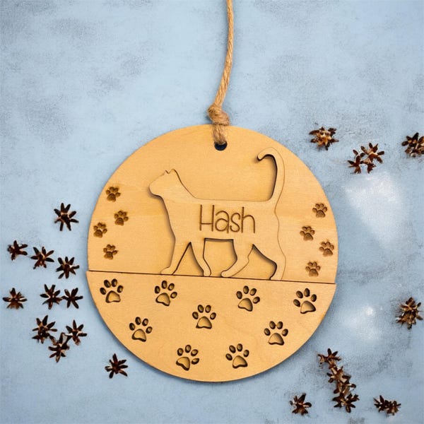 Cat Ornament SVG Bundle | Glowforge Ornament Files | Cat Ornaments SVG ...