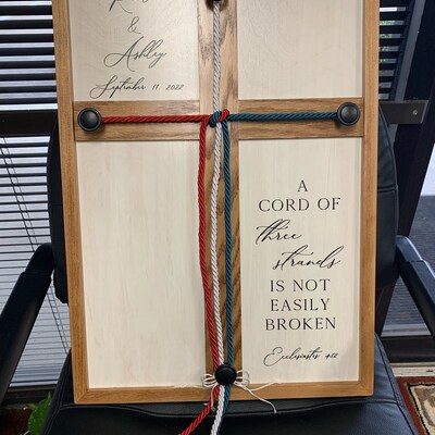 A Cord of Three Strands Unity Ceremony Cord Cross Sign With Braided ...