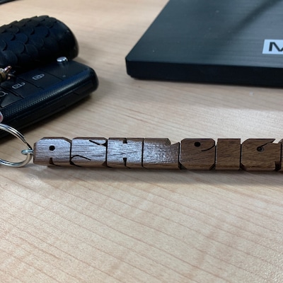 Custom Walnut Wood Name Keychain, Carved to Order - Etsy