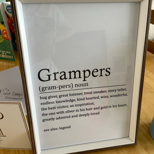 Grandad-gramps-grandpa-pops-papa-grandfather -word Definition Unframed ...