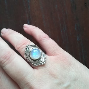 Boho Moonstone Ring, Sterling Silver Ring for Women, Statement Ring ...