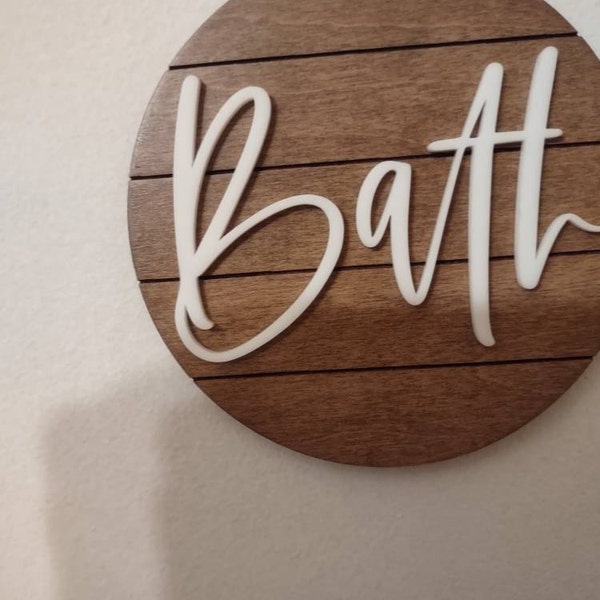 3D Lettered Shiplap Bath Sign - Etsy