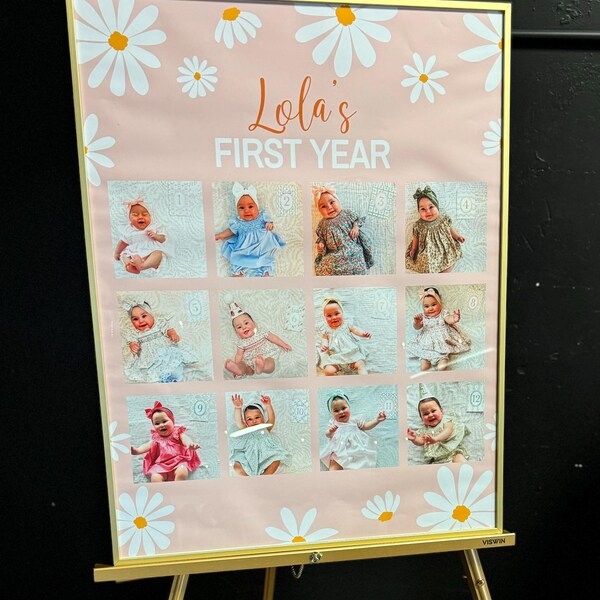 EDITABLE First Birthday Milestone Sign, Modern 1st Birthday Milestone ...