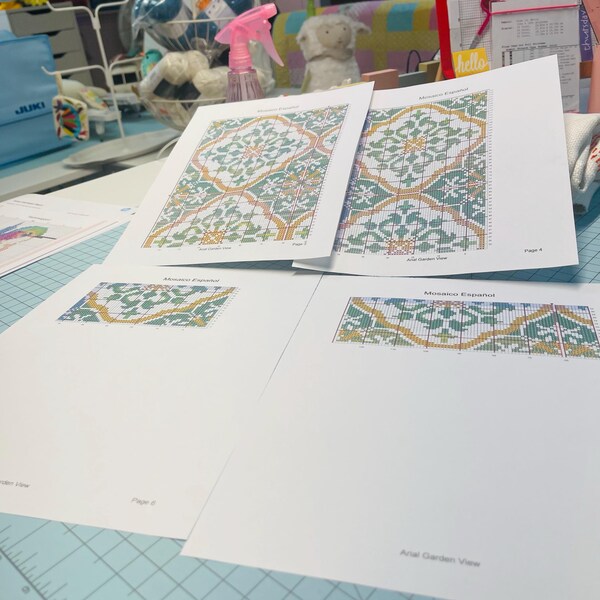 Flowers by Four Cross Stitch Pattern, Digital Format PDF, Symmetry and ...