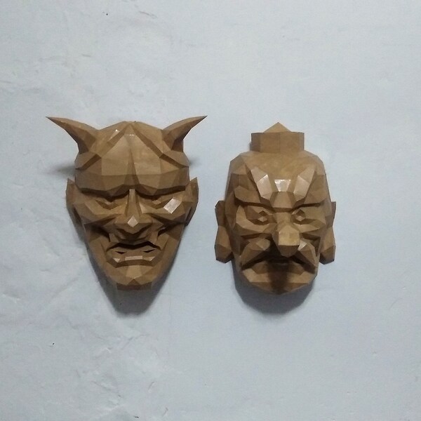 Tengu Mask, Papercraft , DIY , Low Poly , PDF Papercraft , Fantasy ...