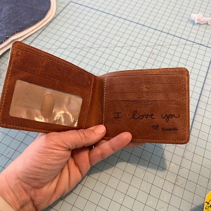 Leather Wallet Engraving Available for All Message, Text, Initials ...