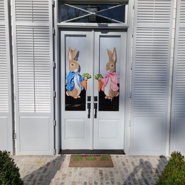 Large Rabbit Door Hanger Bunny Easter Spring Decor Inspired by Peter ...