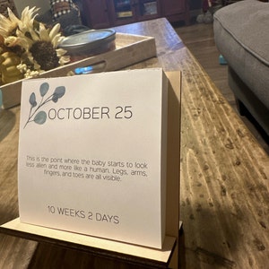 Custom Due Date Baby Countdown Calendar Pregnancy Gift for Expecting ...