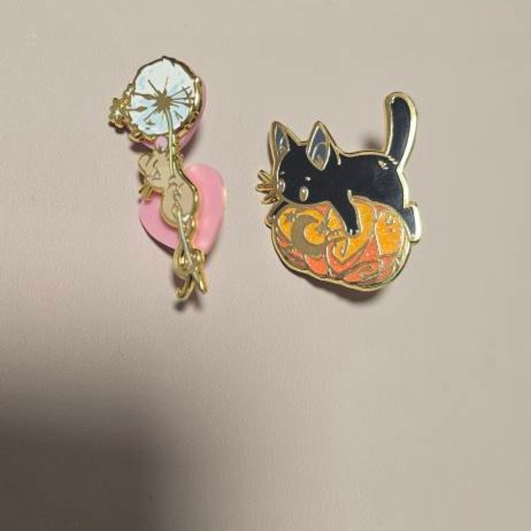 Pumpkin Cat (castor) - Hard Enamel Pin | Gold Plated | Cute Gift | Pin ...