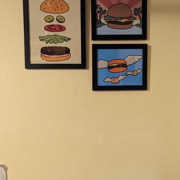 Bob's Burgers Art - Flying Burgers Poster - Framed Art Print - Flying ...
