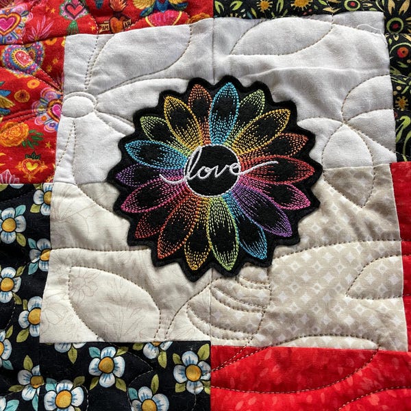 Rainbow Daisy Patch Love Daisy Flower Embroidery Iron on Patch Rainbow ...