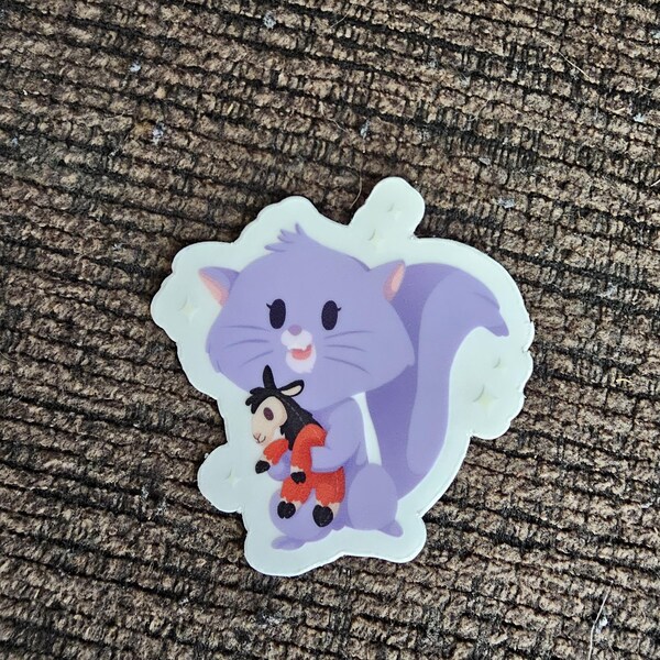 Yzma Cat With Kuzco Llama Plushie Transparent Sticker/ Laptop iPhone ...