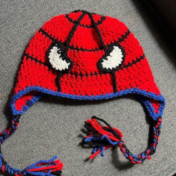 Crochet PATTERN - Spider Web Superhero Hat; Baby to Adult Size ...