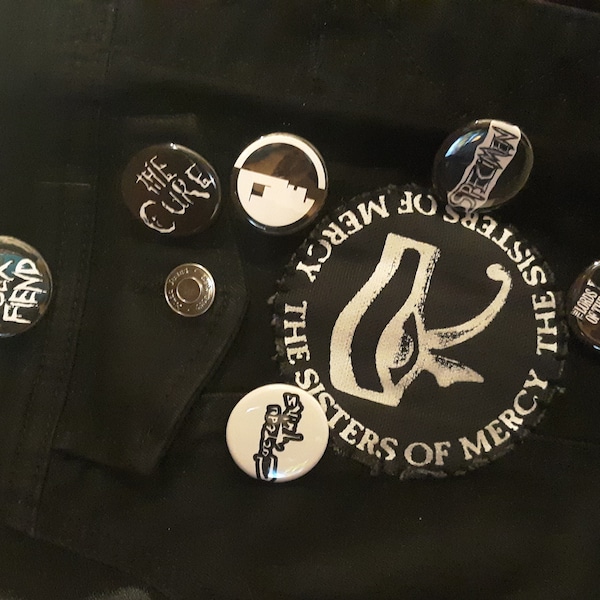 Goth Button Set 3, 20- 1.25" 80s Gothic Rock Buttons, Button, Pin ...