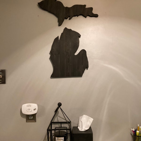 Michigan Rustic Wood State, Wooden Michigan State, Rustic Michigan ...