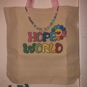 Hope World Tote Bag Removable Beaded Chain BTS J-hope Hobi - Etsy