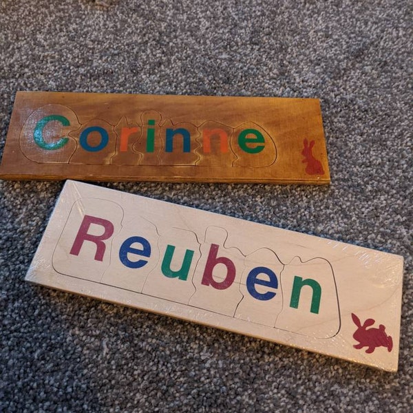 Children's Wooden Name Jigsaw Puzzle - 3 Letters - Personalised ...
