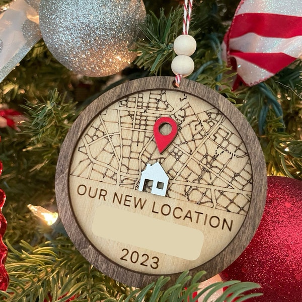 Our New Location Ornament, Personalized New Homeowner Gift, First Home ...