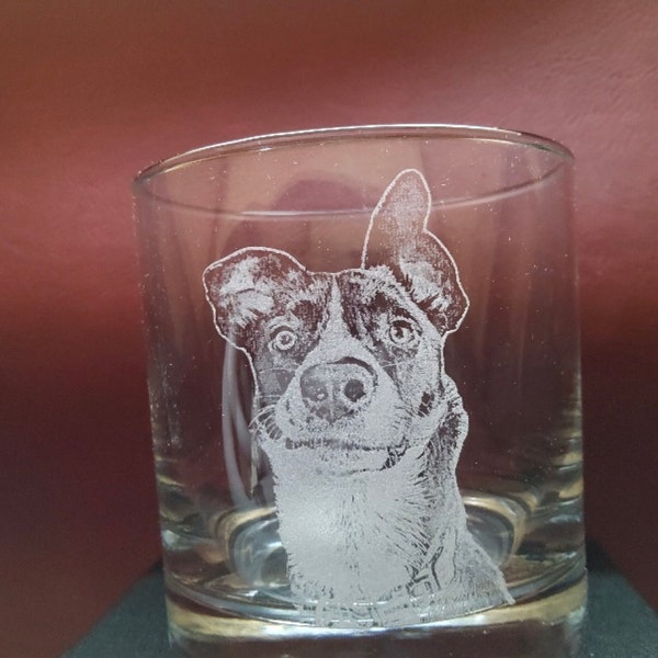 Rocks Glass, Photograph on Glass, Custom Glasses, Pet Photo, Dog Lover ...