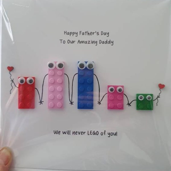 Fathers Day Card - Lego Brick Person People Card - Handmade ...