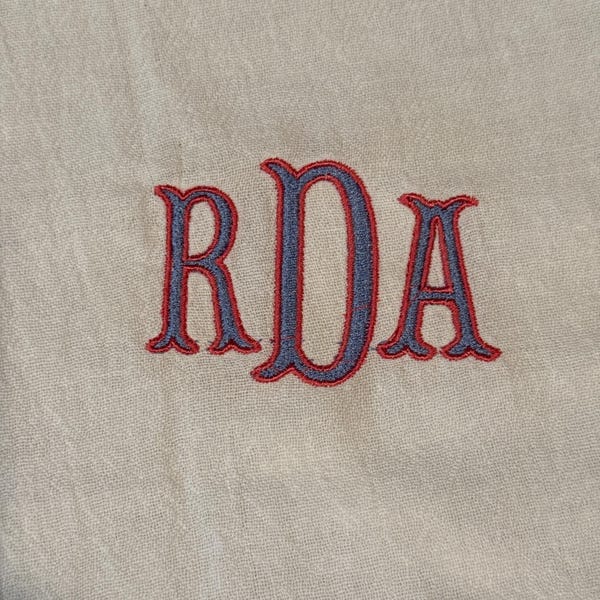 Fishtail Monogram 2 Color Embroidery Font, 5 Sizes 8 Formats + BX ...