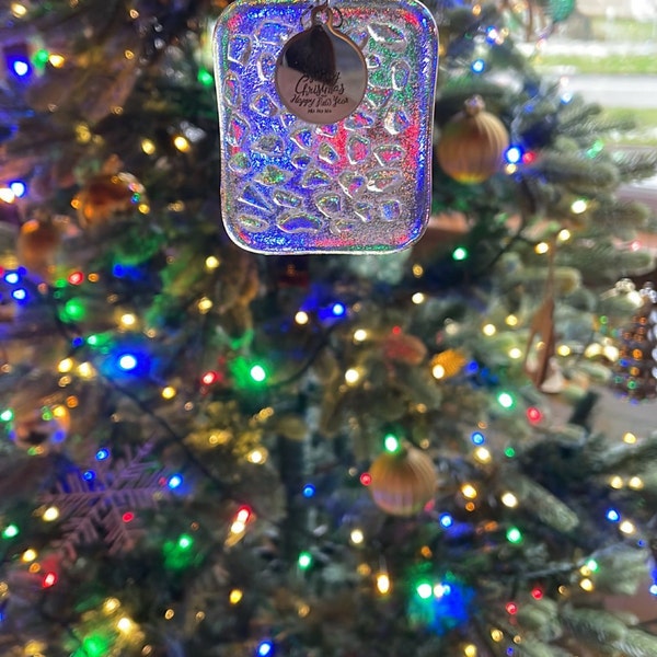 Two Little Robins Candle Shield Curve Fused Glass Hand Cut Ornament ...