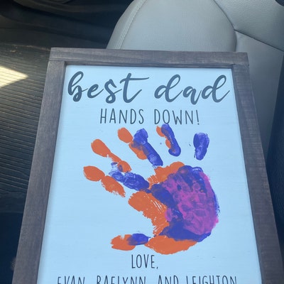 DAD Father's Day Gift, Father's Day Sign, DIY Handprint Sign, Gifts for ...