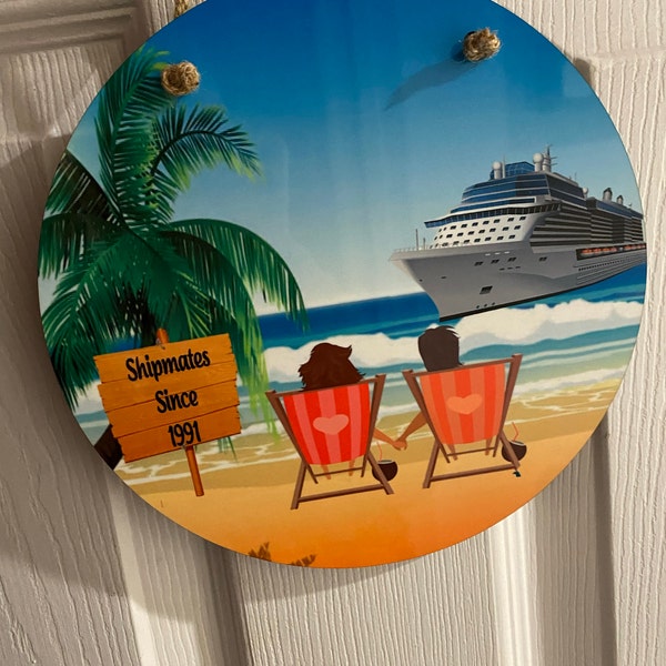 Personalized Cruise Door Sign: MDF Vacation Decoration With Magnetic ...