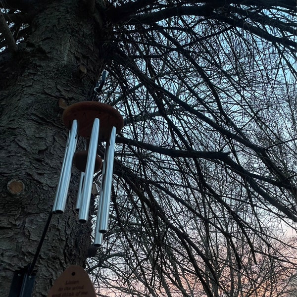 Memorial Wind Chime | Listen to the Wind and Think of Me | Sympathy ...