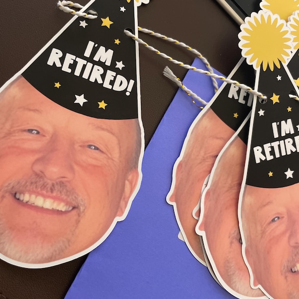Face Retirement Banner, Retirement Gift, Retirement Bunting, Retired ...