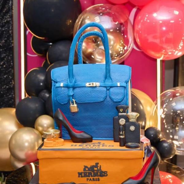 Light Pink Handbag Figurine Cake Topper With GOLD Chain - Etsy