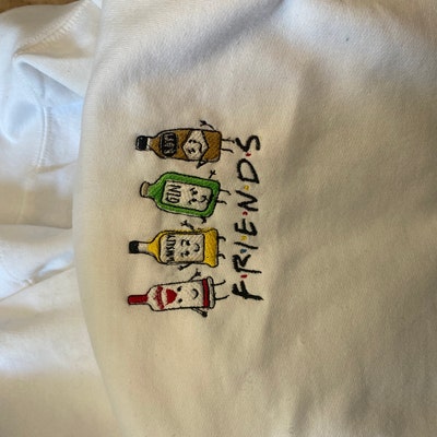 Happy Hour Friends, Vodka, Whiskey, Gin and Rum. Machine Embroidery ...