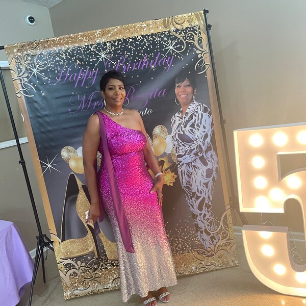 Custom Photo Backdrop Retirement Step Repeat 50th Birthday ...