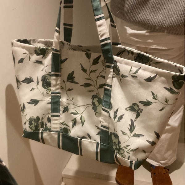 Large Tote Bag With Pockets | PDF Sewing Pattern & Tutorial | Instant ...