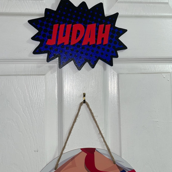 Personalized Comic Book Door Sign: Superhero Kids Room Decor - Etsy