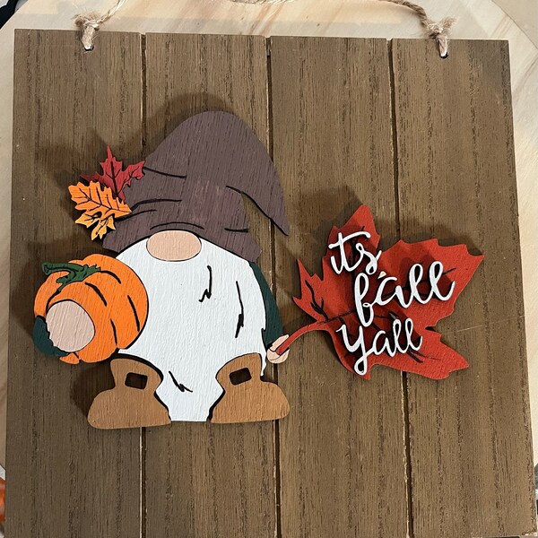 It's Fall Gnome Sign- Fall Sign SVG Laser File - Glowforge File - Fall ...