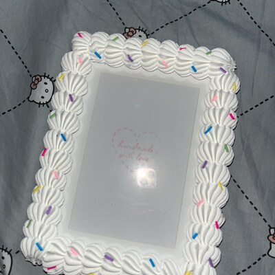 Fake Cake Photo Frame White With Colorful Sprinkles 4x6 / 5x7 / 8x10 ...