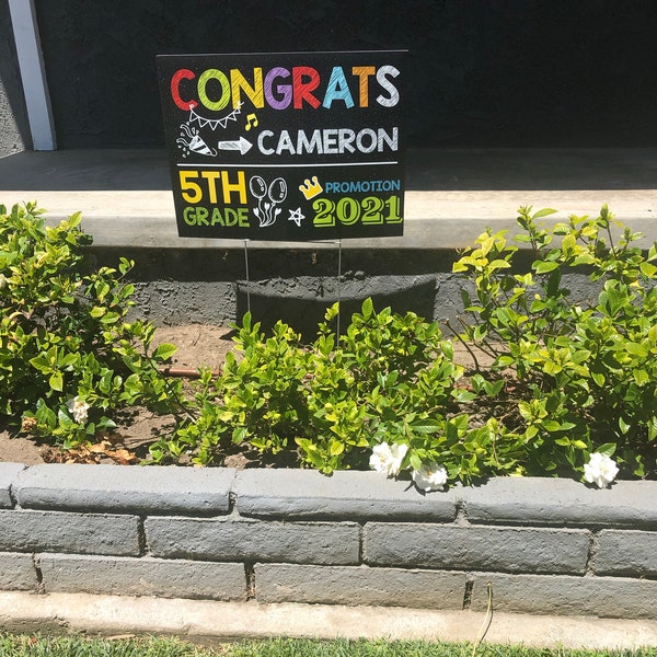 5th Grade Graduate Lawn Sign Class of 2024 Yard Sign Including Stakes ...
