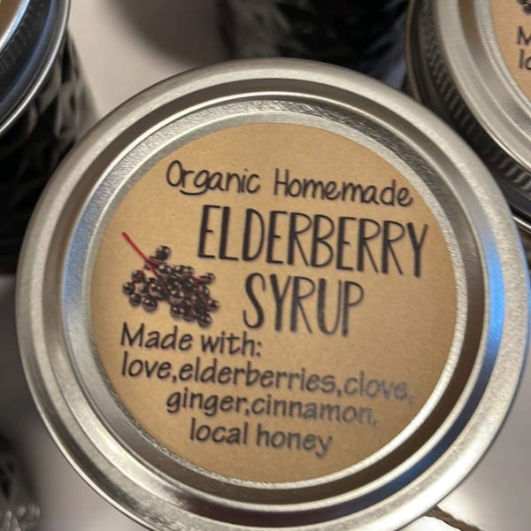 Canning Labels, Elderberry Syrup Label, Custom Syrup Label, Elderberry ...