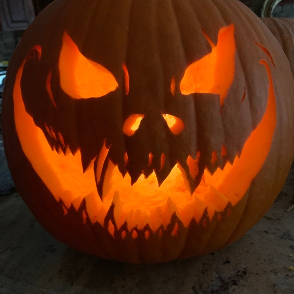 Mean Pumpkin Face Stencil - 10 Mil Mylar - Reusable Pattern - Etsy